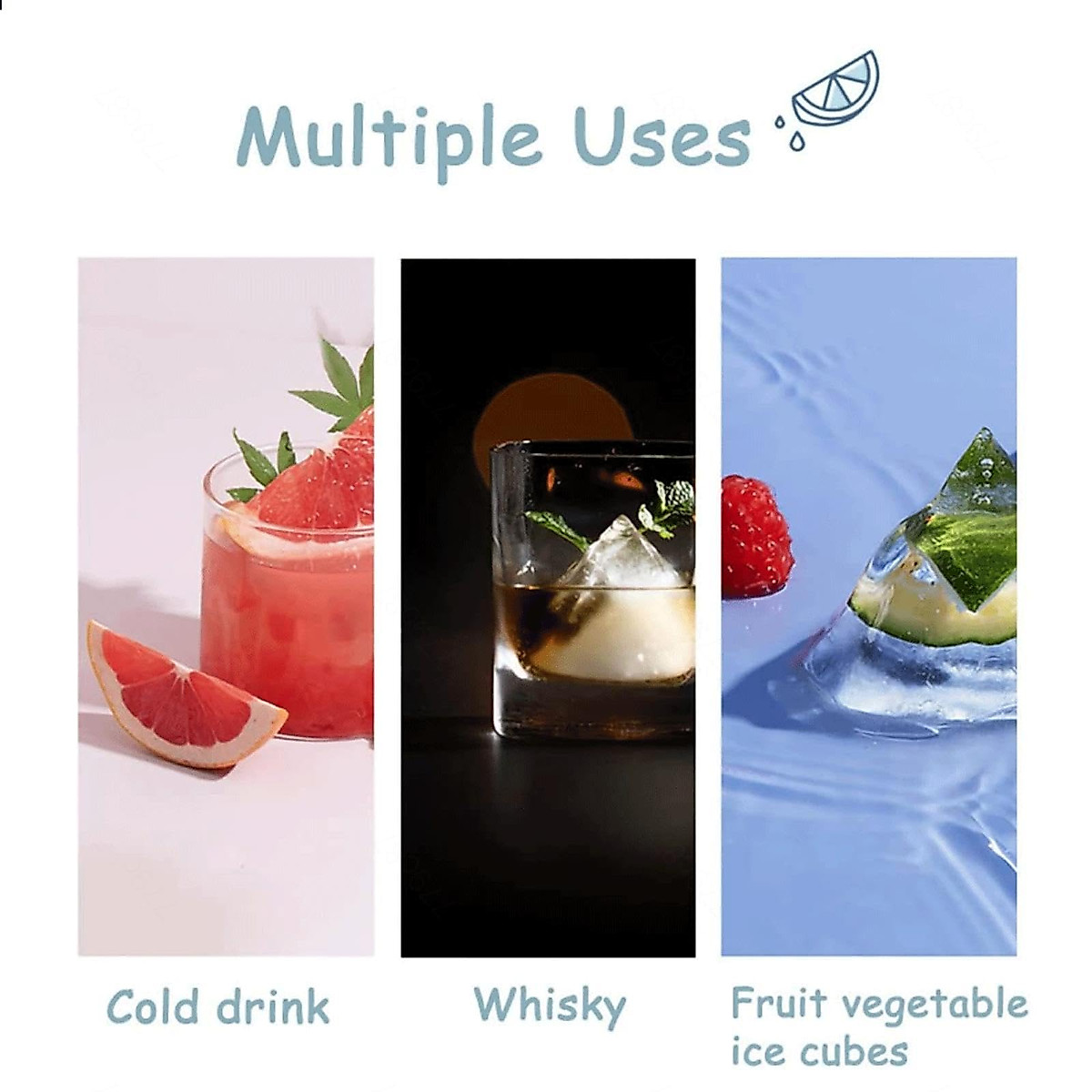 3D Snow Mountain Shape Fun Shapes Ice Molds - 3 Pieces Ice Ball Machine Molds, DIY Freezer Popsicle Molds with Funnel Easy to Release for Whiskey Cocktails Bourbon Jello Party Favors