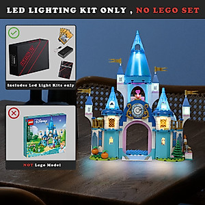 Xunsan LED Light Kit for Lego Disney Cinderella and Prince Charming’s Castle 43206 Building Blocks,Compatible with Lego 43206 Set,Light up Your Lego Model,Standard Version(NOT Include Lego Model)