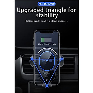 #8gf231 Wireless Car Charger Mount-Triangle Linkage Automatic Clamping Qi Fast Charging