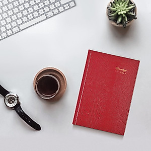 Brownline 2024 Traditional Daily/Monthly Planner, Untimed Journal, 12 Months, January to December, Perfect Binding, 8.25" x 5.75", Bright Red (CB389.RED-24)