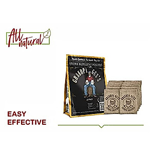 Grandpa Gus's Spider Repellent Pouches, Peppermint and Lemongrass Oil Formula Repels Spiders and The Insects They Eat, Use in Closet, Basement, Cabin, Shed, RV, Garage, 8.8 Oz (0.88 Oz x 10 Pouches)