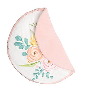 Kate & Milo Floral Playmat, Portable and Washable Infant Tummy Time and Play Gym Mat, Baby Girl Accessories, Gift for New and Expecting Parents, Reversible