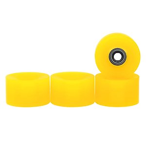 Teak Tuning Apex 71D Urethane Fingerboard Wheels - Cruiser Style, Bowl Shaped, 8.7mm Diameter - ABEC-9 Stealth Bearings - Made in The USA - Banana Yellow Colorway