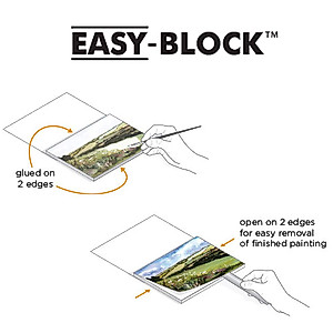 Fluid 100 Artist Watercolor Block, 140 lb (300 GSM) 100% Cotton Cold Press Pad for Watercolor Painting and Wet Media w/Easy Block Binding, 6 x 6 inches, 15 Sheets