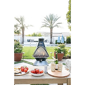 Cuisinart Chimenea Propane Fire Pit, 40,000 BTU Coated Steel Outdoor Propane Heater with Lava Rocks and Directional Heat, Adjustable Fire Pit with Safety Shutoff for Patios and More