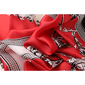 YMXHHB Silk Scarf 100% Mulberry Silk Fashion Scarves Long Lightweight Shawl Wrap (6710 Red)