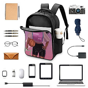 SARA NELL Kids Black Girl Magic School Backpack African American Girl Hold Basketball School Bags Afro Girls Bookbag for Elementary Boys Girls, 16 Inches