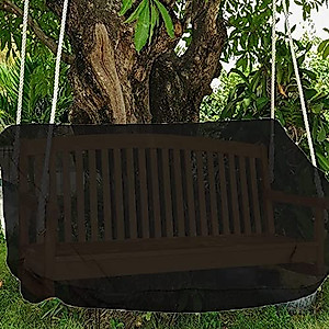 Hanging Porch Swing Cover Hammock Swing Cover Water Resistant Oxford Fabric Outdoor Swing Chair Cover Canopy Replacement Cover All Weather Protected Patio Swing Furniture Cover-61x28x(35-28)’’ (Black)