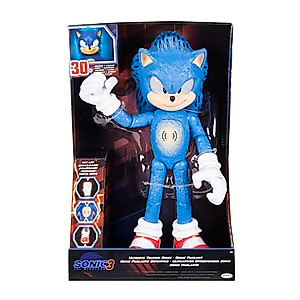 Sonic The Hedgehog 3 Ultimate Talking Sonic 12-Inch Figure, Features 30+ Iconic and Humorous Phrases and Sounds from The Movies, Light-Up Eyes and Quills