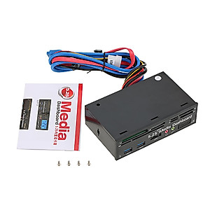 ERYUE Multi-Function USB 3.0 Hub eSATA Port Internal Card Reader PC Dashboard Media Front Panel Audio for SD MS CF TF M2 MMC Memory Cards Fits 5.25" Bay