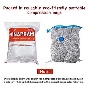 HINAPRAM Pregnancy Pillows for Sleeping Detachable U Shaped Full Body Pillow Maternity Pillows for Sleeping 55 inches Pregnancy Body Pillow with Cotton Cover(Pink)