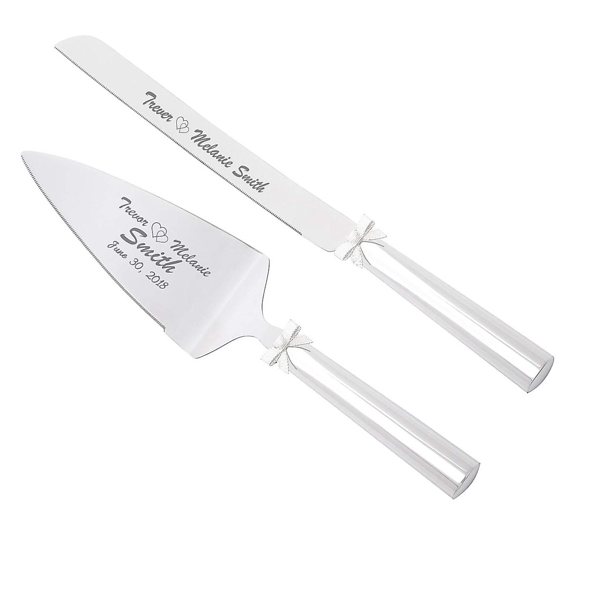 Kate Spade Bridal Grace Ave Personalized Wedding Cake Knife and Server Set, Custom Engraved Wedding Cake Cutting Set, Gifts and Accessories for Bride and Groom