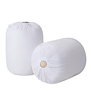 ECOWAN LIVING 26Gal Extra Large Cylindrical Comforter Quilt Blanket Pillow Storage Bag, Closet Organizer Storage Container, Reusable Drawstring Packing Bag, Durable, Moistureproof(White, XL, 2 bag)