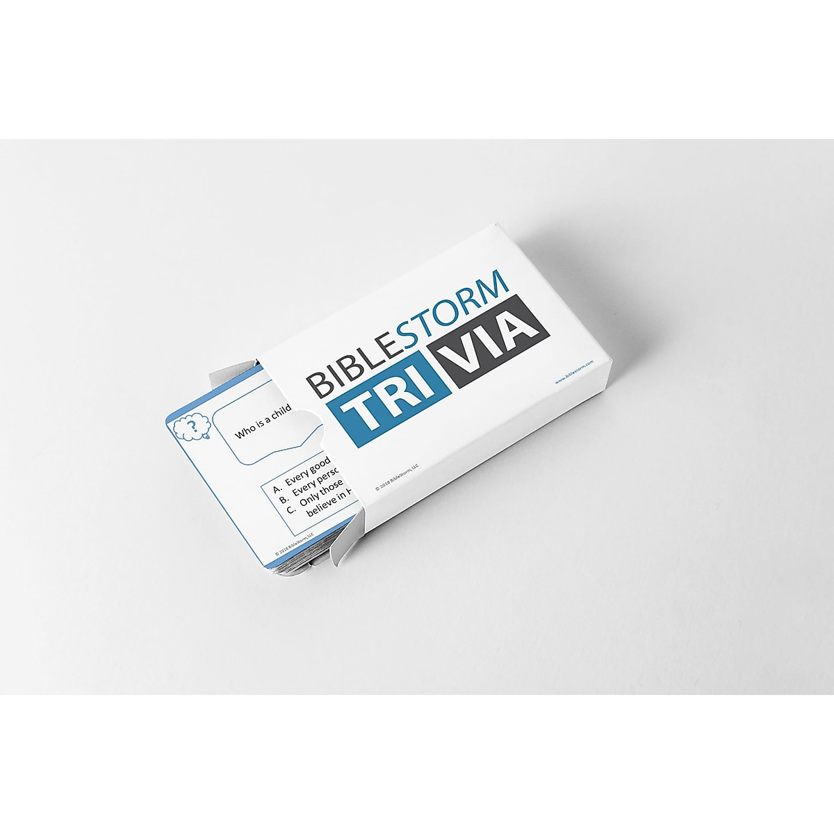 BibleStorm Fun, Educational Bible Trivia Card Game - Flashcards for Bible Study - 50 Questions with Multiple Scripture References per Answer - Play by Yourself or with Family and Friends