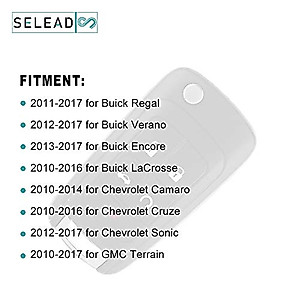 SELEAD Keyless Entry Remote Control Shell CASE Car Key Fob Clicker Transmitter Black 5 Buttons fit for 2010-2017 for Buick for Chevrolet for GMC OHT01060512 2pcs US Stock