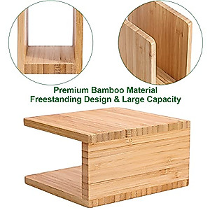 MaxGear Napkin Holder Bamboo Napkin Holders for Tables, Tabletop Freestanding Tissue Dispenser,Wooden Napkin Holder Dispenser Stand,Napkin Holder Organizer for Kitchen Restaurant Home Decor 1Pack