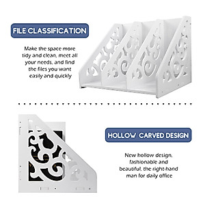 YGYQZ Desk File Folder Storage - Binder Organizers for Desk Cute Desktop Accessories File Document Holder Bookcases For Teacher Classroom (white)