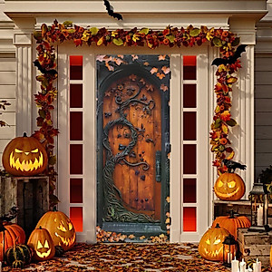 Burbuja Halloween Door Decoration Door Cover, Stretch Fabric Backdrop Door Porch Covers for Home Party Holidays Decoration, 32x79 in
