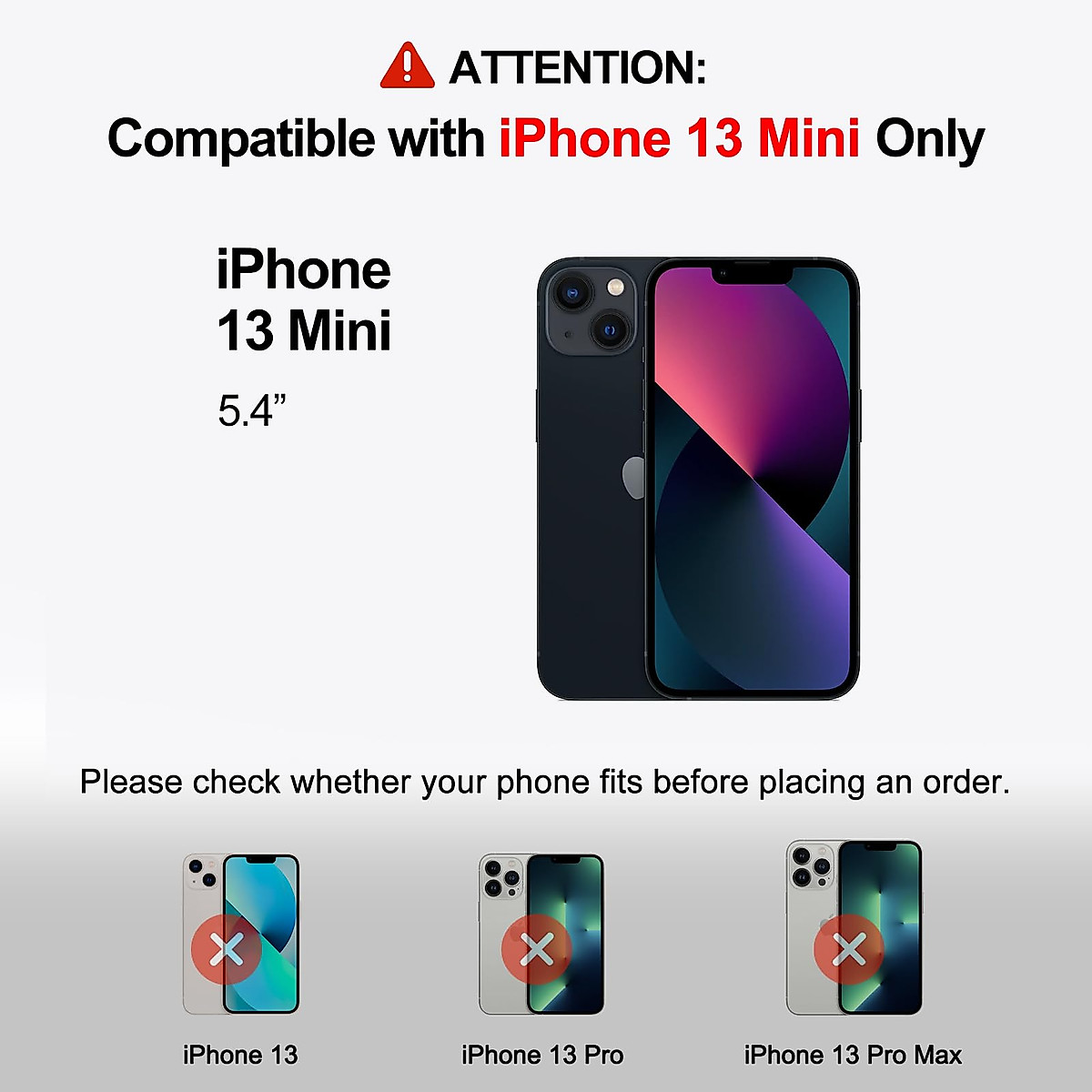 LUCKYCOIN Genuine Leather Wallet Phone Case for iPhone 13 Mini, Phone Purse with Credit Card Holder, Compatible with iPhone 13 Mini,Metal Button Bumper Protective Shockproof Cover TAN