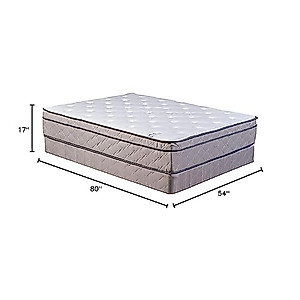 Mattress Comfort, 13-Inch Soft Foam Encased Hybrid Eurotop Pillowtop Memory Foam Gel Innerspring Mattress & 4" Wood Box Spring Set, Full XL
