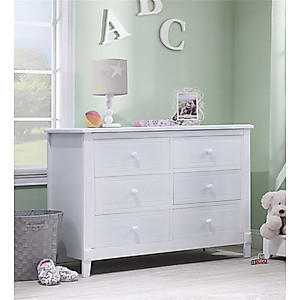 Sorelle Furniture Berkley Baby Dresser – Dresser for Nursery, Kids Bedroom Furniture, Dresser Drawers, Nightstand for Child’s Room with Drawers, Nursery Furniture for Infant-White