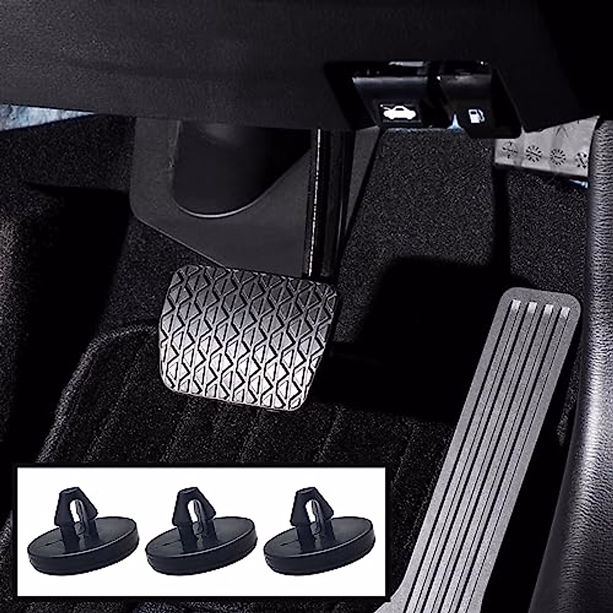 Ajxn 4 PCS Brake Switch Stopper Car Truck Auto Brake Pedal Pad Brake Light Switch Stopper Brake Switch Pad Clutch Pedal Stopper 90541-06036 (Black)