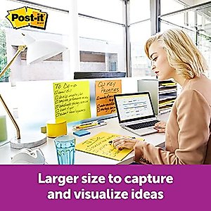 Post-it Super Sticky Big Notes, 11 in x 11 in, 1 Pad, 2X The Sticking Power, Neon Green (BN11G)