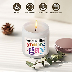 Gay Gifts Candle, Price Gifts, Gifts for Gay Man, Gay Stuff, Gay Price Gifts for Men LGBTQ Lesbian Bisexual Transgender Queer, Rainbow Gag Gifts Funny Adult Christmas Scented Candles