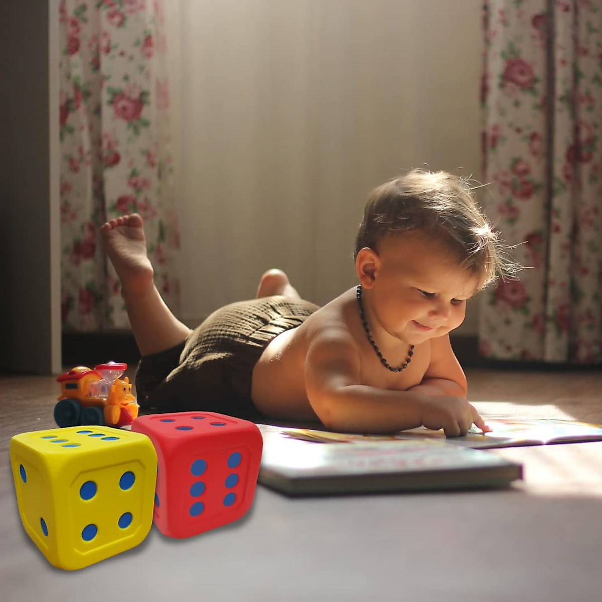 Macro Giant 6 Inch PU Foam Jumbo Big Playing Dice, Set of 4, Basic Color, Math Teaching, Teaching Aids, Board Games, Kid Toy