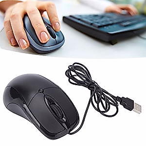 ASHATA USB Wired Mouse,Optical Computer Mouse with 1200 DPI,Ergonomic Game USB Computer Mice,USB Office Mice,Home Wired Mouse,for Desktop,Laptop,PC