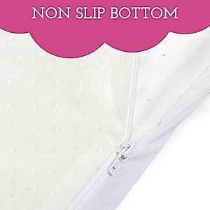 Little Sleepy Head Waterproof Crib Mattress Pad, 2” Ventilated Soft Memory Foam Topper for Toddler Bed Mattress or Crib Padding, Removable Washable Non-Slip Cover