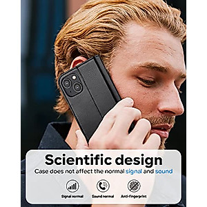 OCASE iPhone 14 Plus Wallet Case, Durable PU Leather Flip Folio Case with 3 Card Holders, RFID Blocking, Shockproof TPU Inner Shell, Protective Phone Cover Women Men for iPhone 14 Plus 6.7 Inch, Black