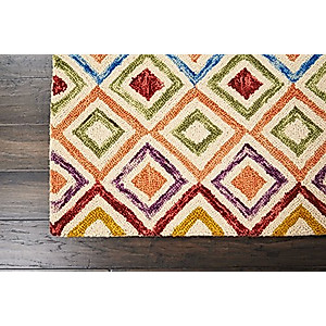 Nourison Vivid Tribal Ivory 4' x 6' Area -Rug, Easy -Cleaning, Non Shedding, Bed Room, Living Room, Dining Room, Kitchen (4x6)