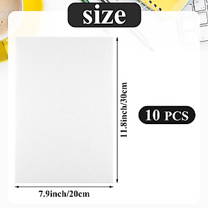 BOUBONI 10PCS White Self Adhesive Felt Fabric Sheets Sticky Felt Sheets for Craft Supplies Art Home Making（8.3" x 11.8"/20 x 30cm）