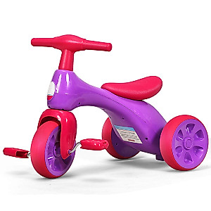 Costzon Kids Tricycle, Baby Balance Bike Walker with Foot Pedals, BB Sound and Storage Box, Lightweight, Rider Trike for Toddler 1 2 3 Years Old Indoor Outdoor, Children 3 Wheels Bicycle Toy (Purple)
