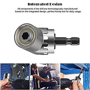 Impact Grade Driver Sockets Adapter Extension Set Drill Bit + Right Angle Driver, 3Pcs 1/4 3/8 1/2" Universal Socket Adapter Set, 105 Degree Right Angle Screwdriver set Drill Hex Bit Socket Adapter