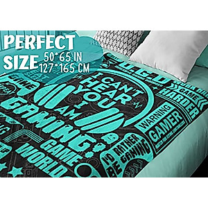 InnoBeta Gaming Gifts, Gifts for Gamers, Gaming, Boys, Men, I Can't Hear You, I'm Gaming, Level Up, Bed Flannel Plush Blankets Throws 50x65 Inches