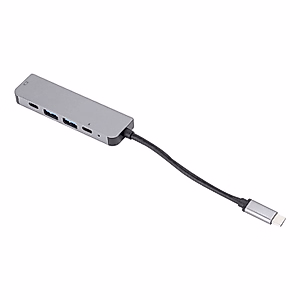 Dock, Hub Adapter, 5Gbps Aluminum Alloy 5‑in‑1 High Hardness for Laptop Computer
