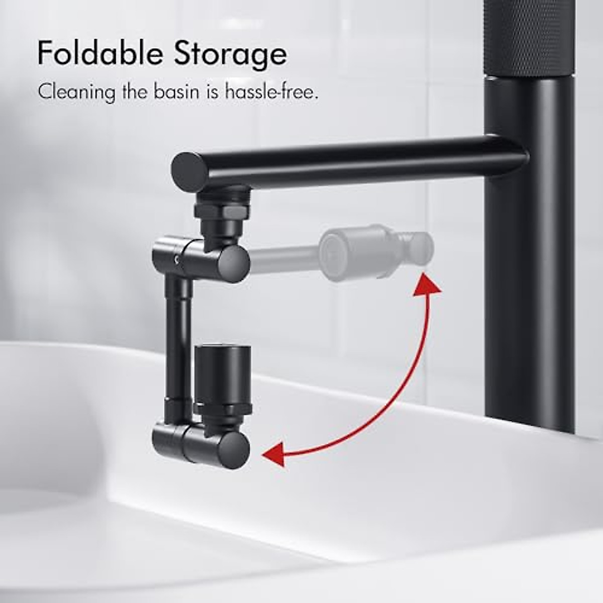 BAGNOLUX 1080° Swivel Faucet Extender for Bathroom Sink, 2 Modes Rotating Faucet Extension Spout, Universal Splash Tap Faucet Aerator Attachment Adapter for kitchen Sink, Robotic Arm Water Nozzle