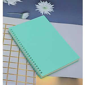 Yansanido Spiral Notebook, 4 Pcs 8.3 Inch x 5.9 Inch A5 Thick Plastic Hardcover 7mm College Ruled 4 Color 80 Sheets -160 Pages Journals for Study and Notes (4)