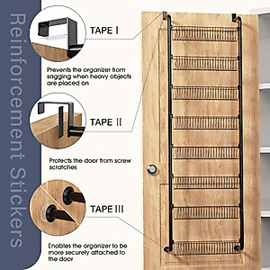 Goovilla Over The Door Pantry Organizer, 8-Tier Pantry Organization and Storage, Metal Hanging Spice Rack for Pantry Door, Kitchen, Laundry, Bathroom Organization, Back of Door Seasoning Rack, Black