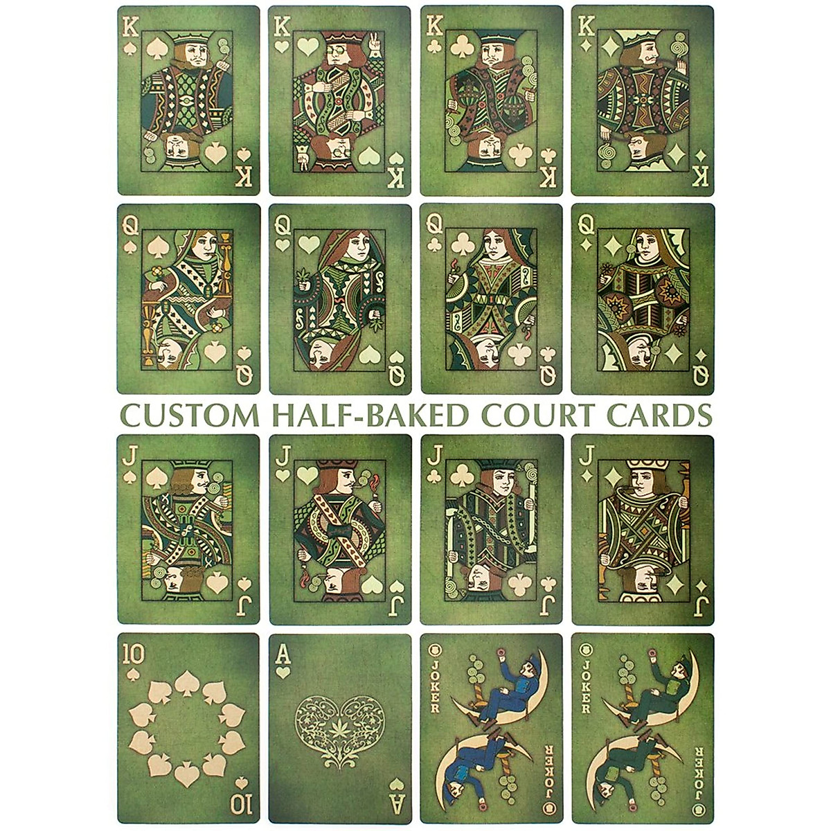 Brybelly Aces High Premium Green Playing Cards, Black Core, Plastic-Coated, Poker Wide Size, Standard Index