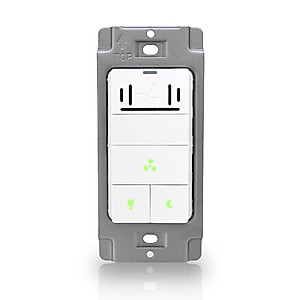 Akicon Humidity Sensor and Light Switch for Bathroom Exhaust Fan, Ventilation Fan, LED Light, Night Light, Air Moisture Control,Timer Switch for Bathroom Fan, 3A, UL Listed, White