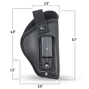 IWB Gun Holster by PH - Concealed Carry Soft Material - Soft Interior - Fit M&P Shield 9mm.40.45 Auto/Glock 19 26 27 29 30 33 42 43 / Rug LC9, LC380 - Taurus Slim, PT111 G2 - Springfield XDs Hellcat
