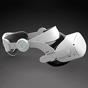 HUAYUWA Adjustable Head Strap with Head Cushion for Oculus Quest 2 VR Accessories, Replacement for Elite Strap Comfortable Protective Headband Enhanced Support and Reduce Head Pressure in VR, White 2