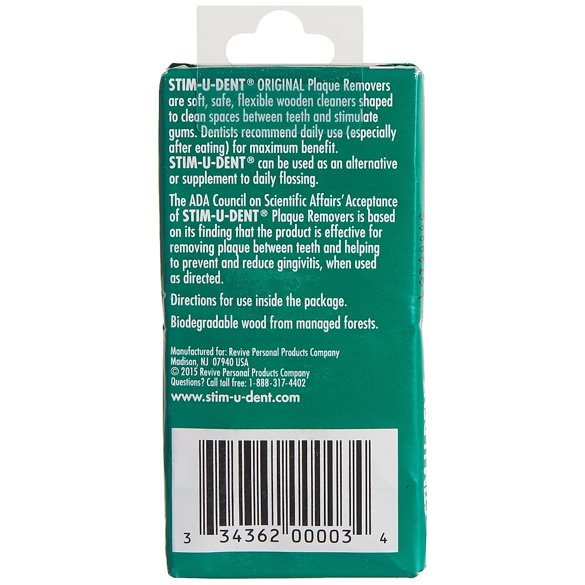 Stim-U-Dent Mint Plaque Removers, 4 Pack of 25 (Value Pack of 4)