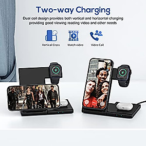 Wireless Charger, 3 in 1 Wireless Charging Station, Apple Watch Charger for iPhone 14/13/12/11/Pro/Max/XS/XR/X/8/Plus, for Apple Watch 8/Ultra/7/6/SE/5/4/3/2/AirPods 2/3/Pro/Pro2