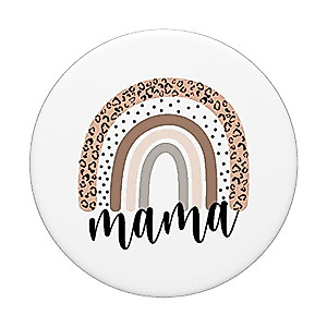 Mama Leopard Rainbow Cheetah Print Mommy Mothers Day PopSockets Swappable PopGrip