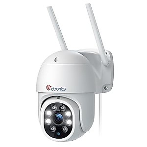 2K 4MP Security Camera Outdoor, 2560×1440P Ctronics PTZ Camera Outdoor 2.4G WiFi CCTV IP Camera for Home Security Human Detection & Auto Tracking Custom Sound Alarm Color Night Vision 2-Way Audio IP66