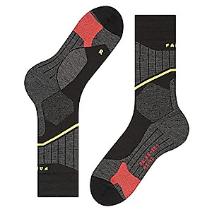 FALKE Men's SC1 Ski Socks, Merino Wool, Mid Calf, Ultra Light Cushion, Breathable Quick Dry, Winter Athletic Sock, Black (Black-Mix 3010), 12.5-13.5, 1 Pair